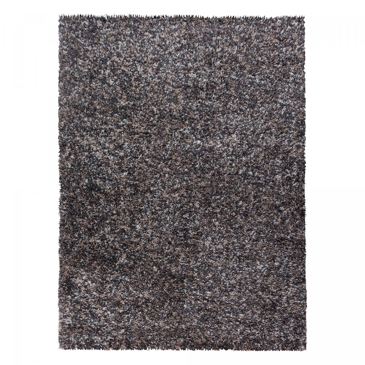 Tapis poils longs shaggy 80x250 rectangle tissé taupe motif faux uni UNI D | Leroy Merlin