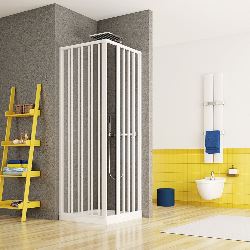 Cabine de douche d'angle pliante en PVC Teti 70x90 avec ouverture ...