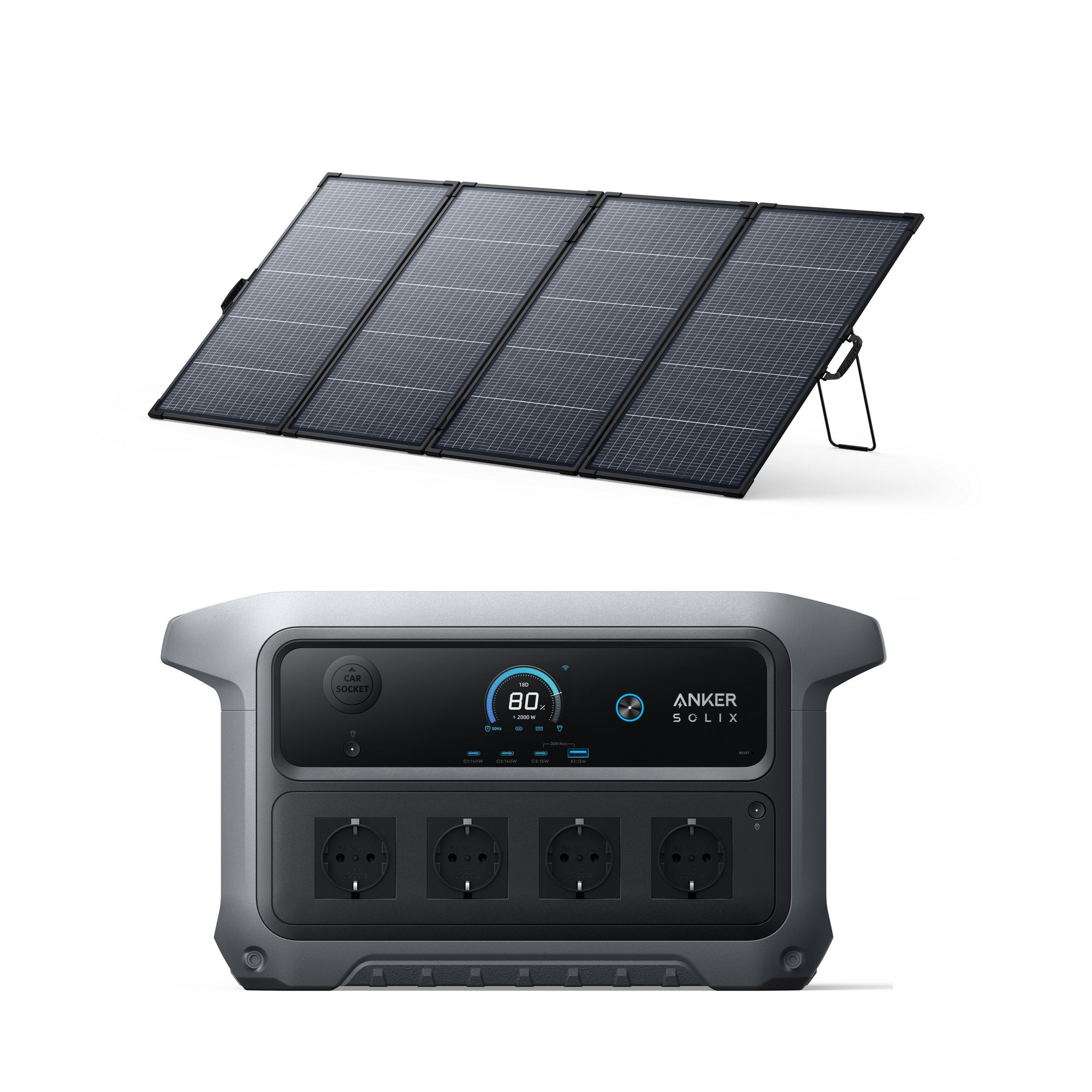 Kit Anker SOLIX C2000 Gen 2 con Panel Solar Bifacial 400W - 2048Wh ...