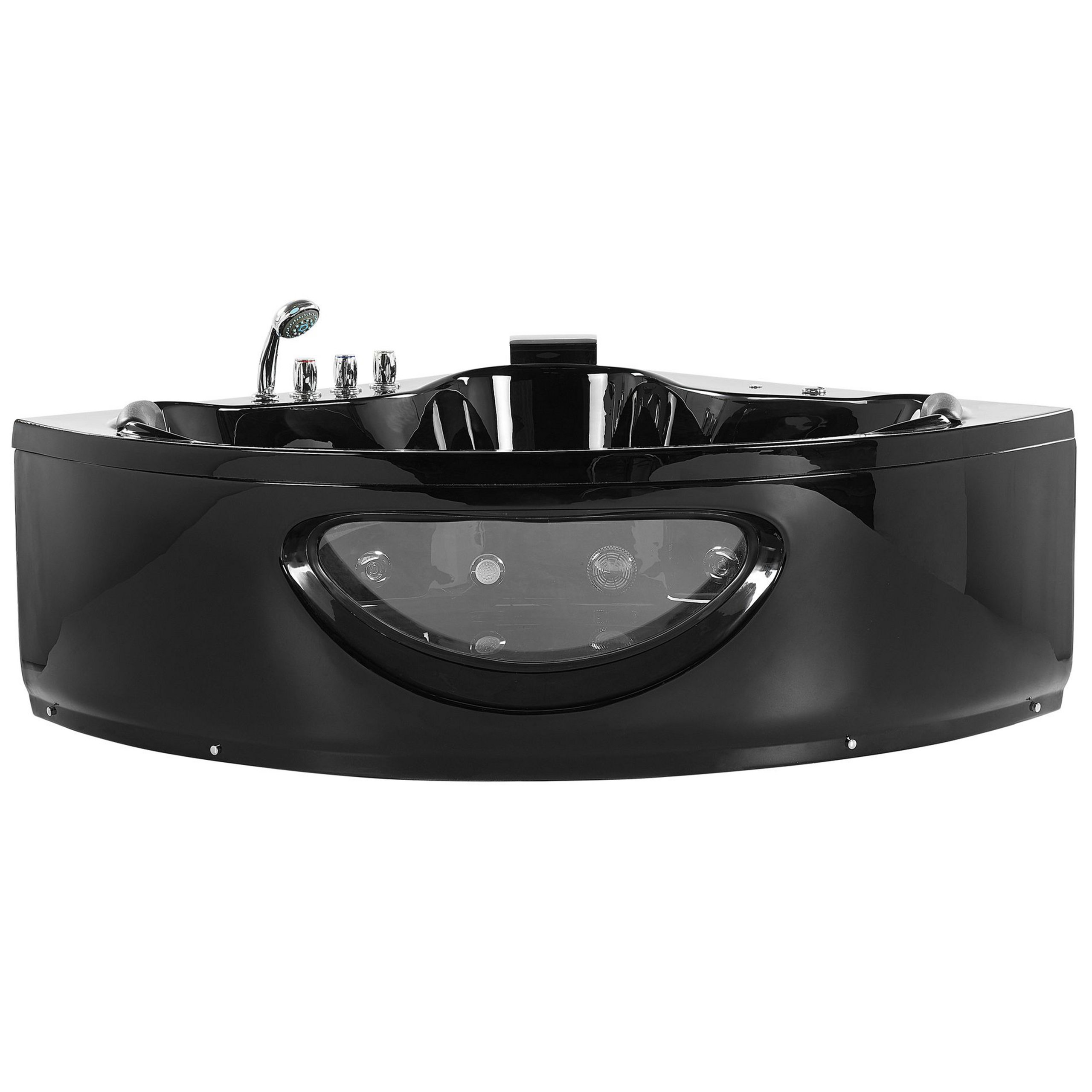 Baignoire d'angle à remous avec LED TOCOA 190 x 150 cm Noir | Leroy Merlin