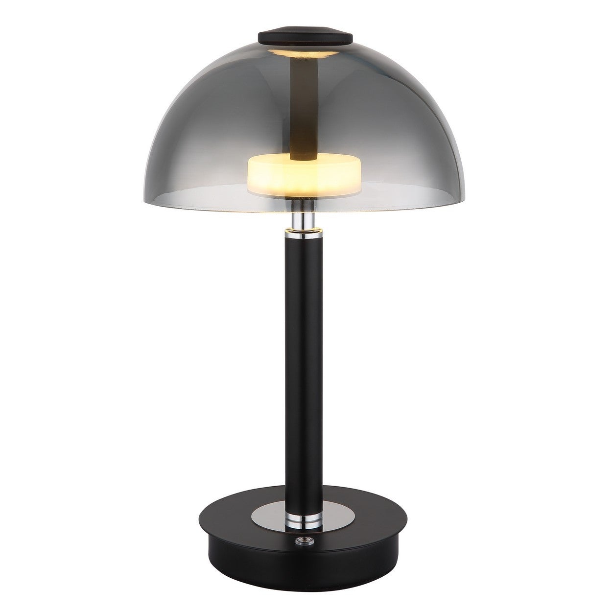 Globo Uldin Lampe de table LED 3000 K, abat-jour en verre fumé noir mat ...