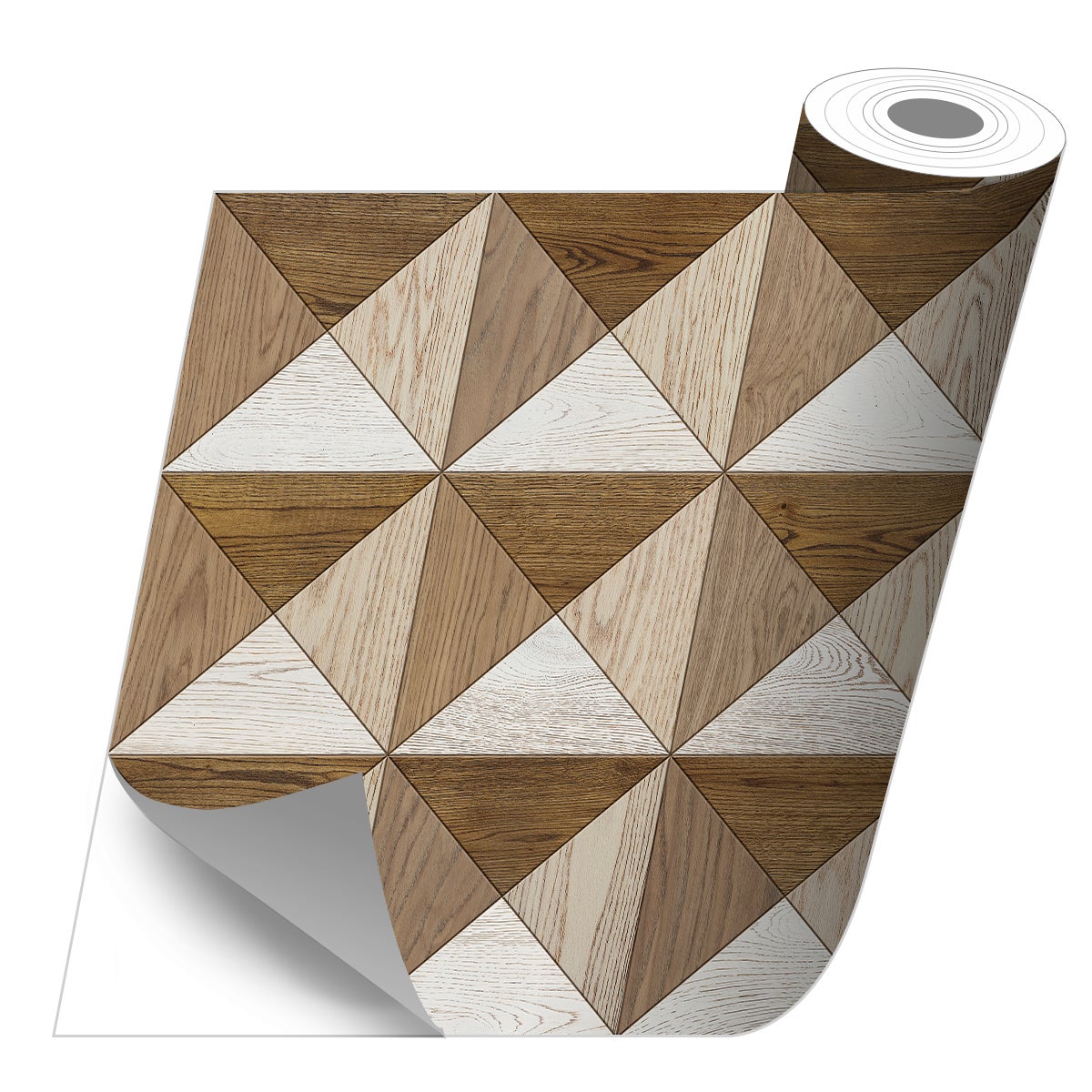 Rollo sticker Triangulos madera 2 100x100 cm | Leroy Merlin