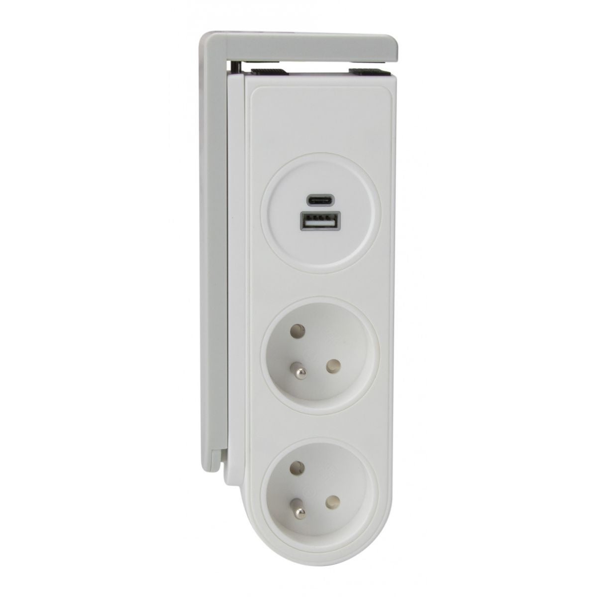 Multiprise 2 prises Schuko 16A + 2 USB A+C - Gekko - Blanc - Zenitech ...