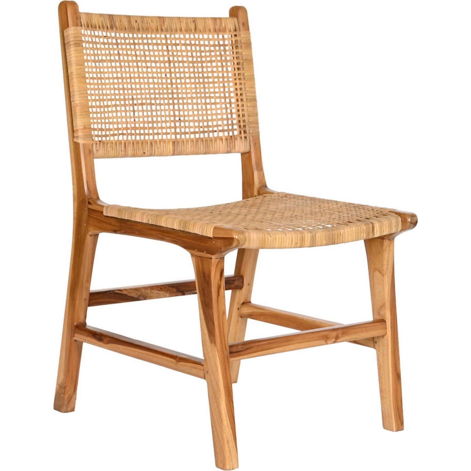 Chaise cuisine teck et rotin pour déco intérieure chic 51 x 55 x 86 cm ...