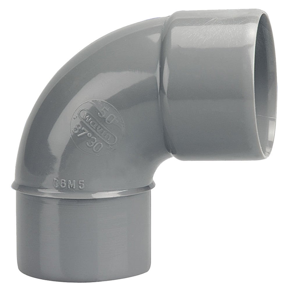Coude PVC 87°30 WAVIN 3026038 DN50 gris emboîture à coller | Leroy Merlin
