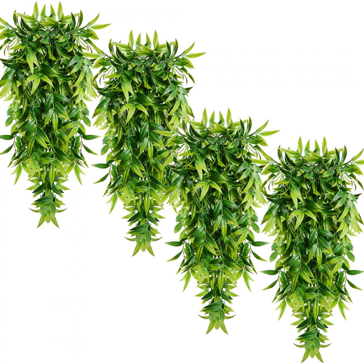 4 plantas colgantes artificiales de 79 cm, resistentes a los rayos UV ...