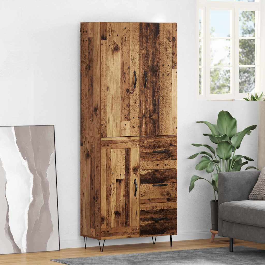 Haut Armoire avec tiroir 2 pcs Bois ancien Bois d'ingénierie | Leroy Merlin