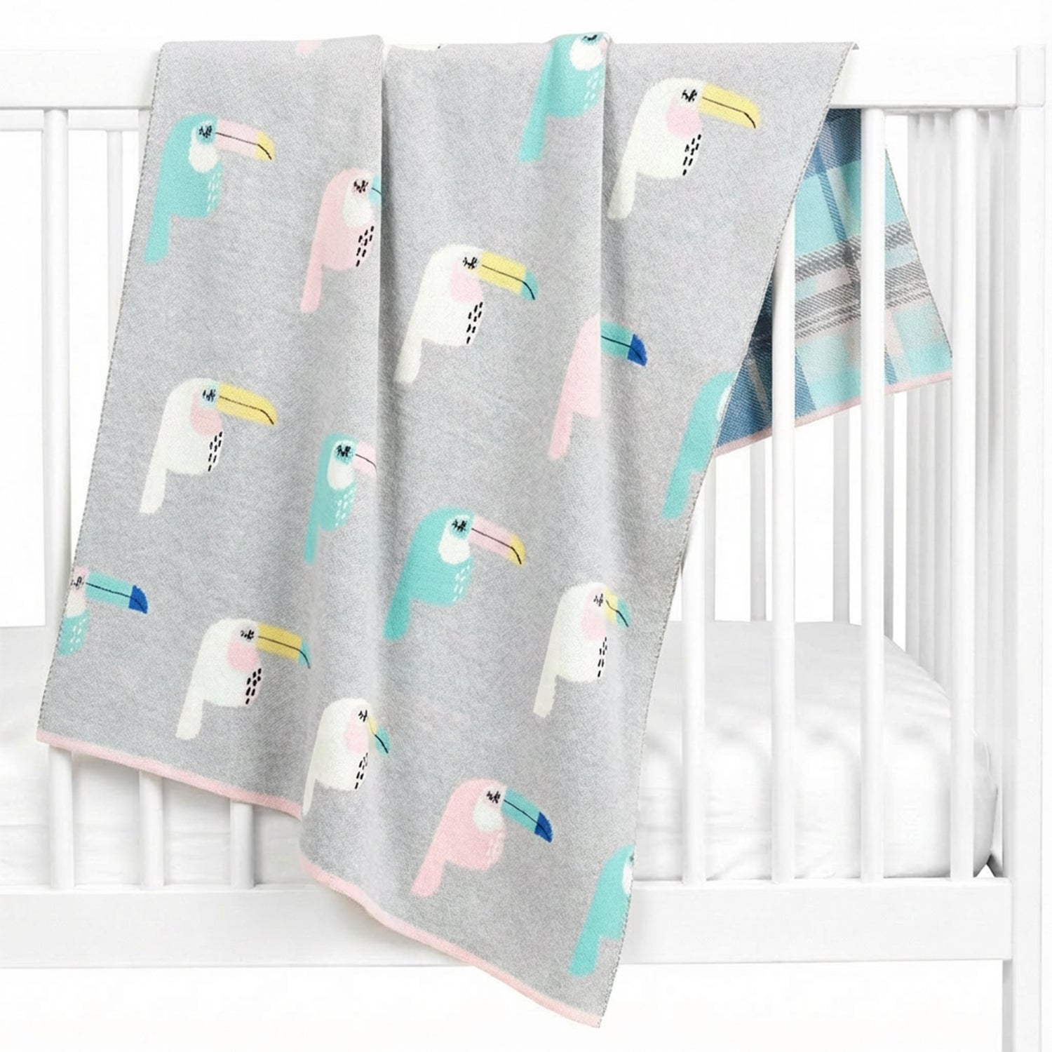 Couverture en coton bio Gots, TOUCAN 80 x 100 cm | Leroy Merlin