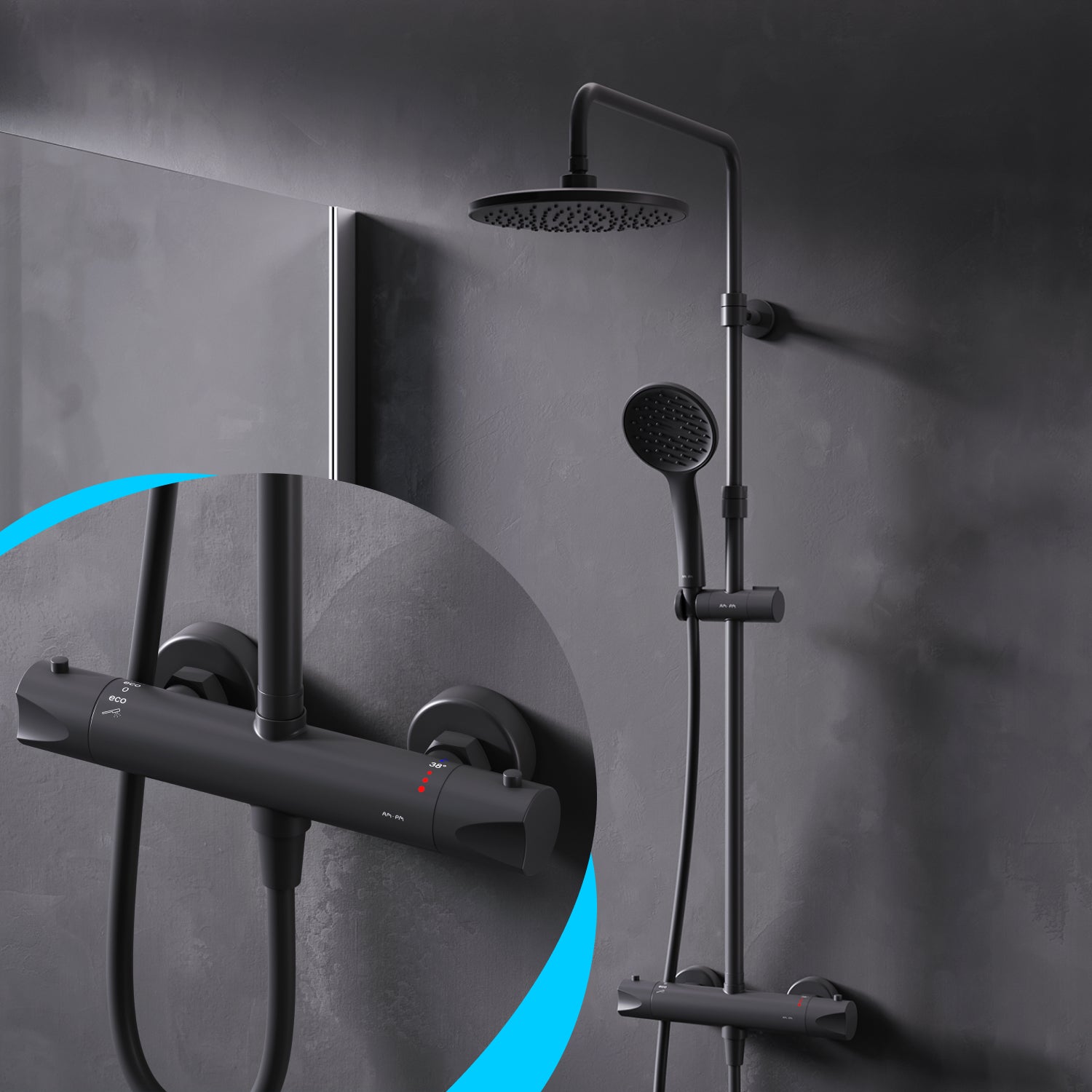 Colonne de douche et bain baignoire thermostatique Système de douche ...