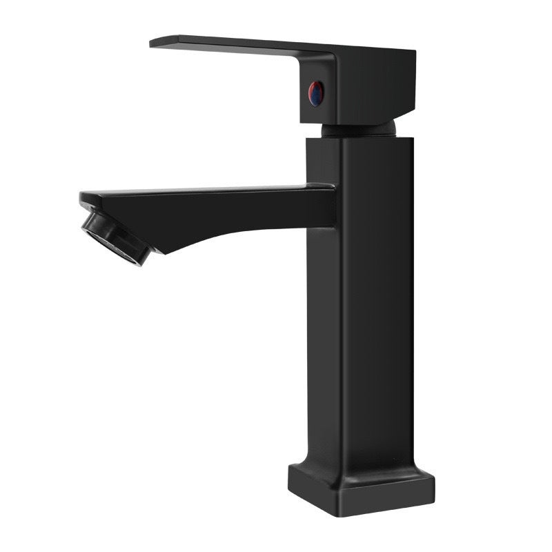 Robinet de lavabo carré noir à eau froide, robinet de salle de bain ...