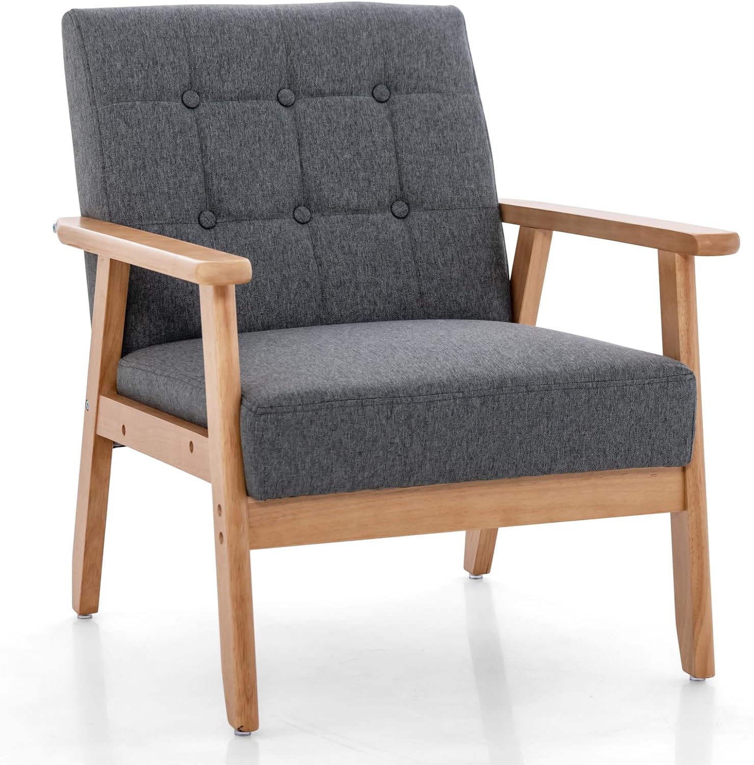 Butacas de Salón Moderna, Sillón Tapizado con Botones, Tela de Lino ...