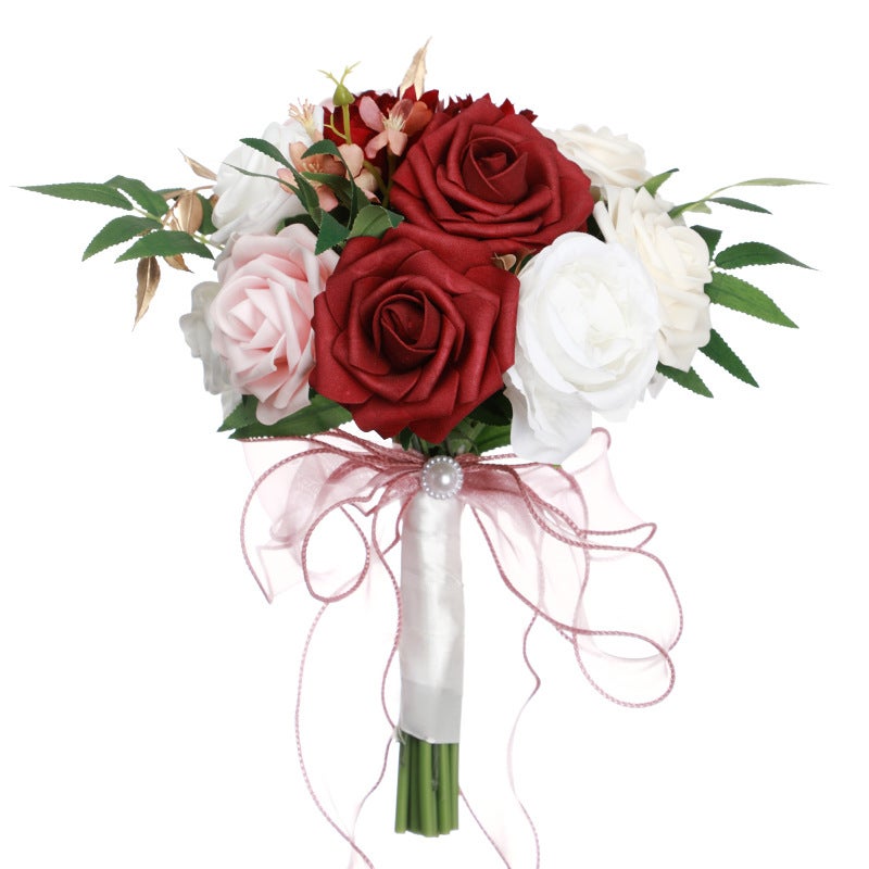 Ramo de flores artificiales para boda, novia, hecho de plástico ...