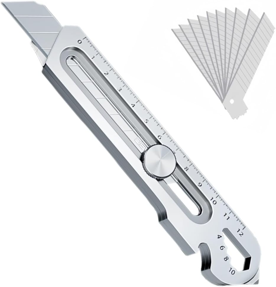 Cutter Professionnel Rétractable en Acier Inox, Couteau utilitaire ...