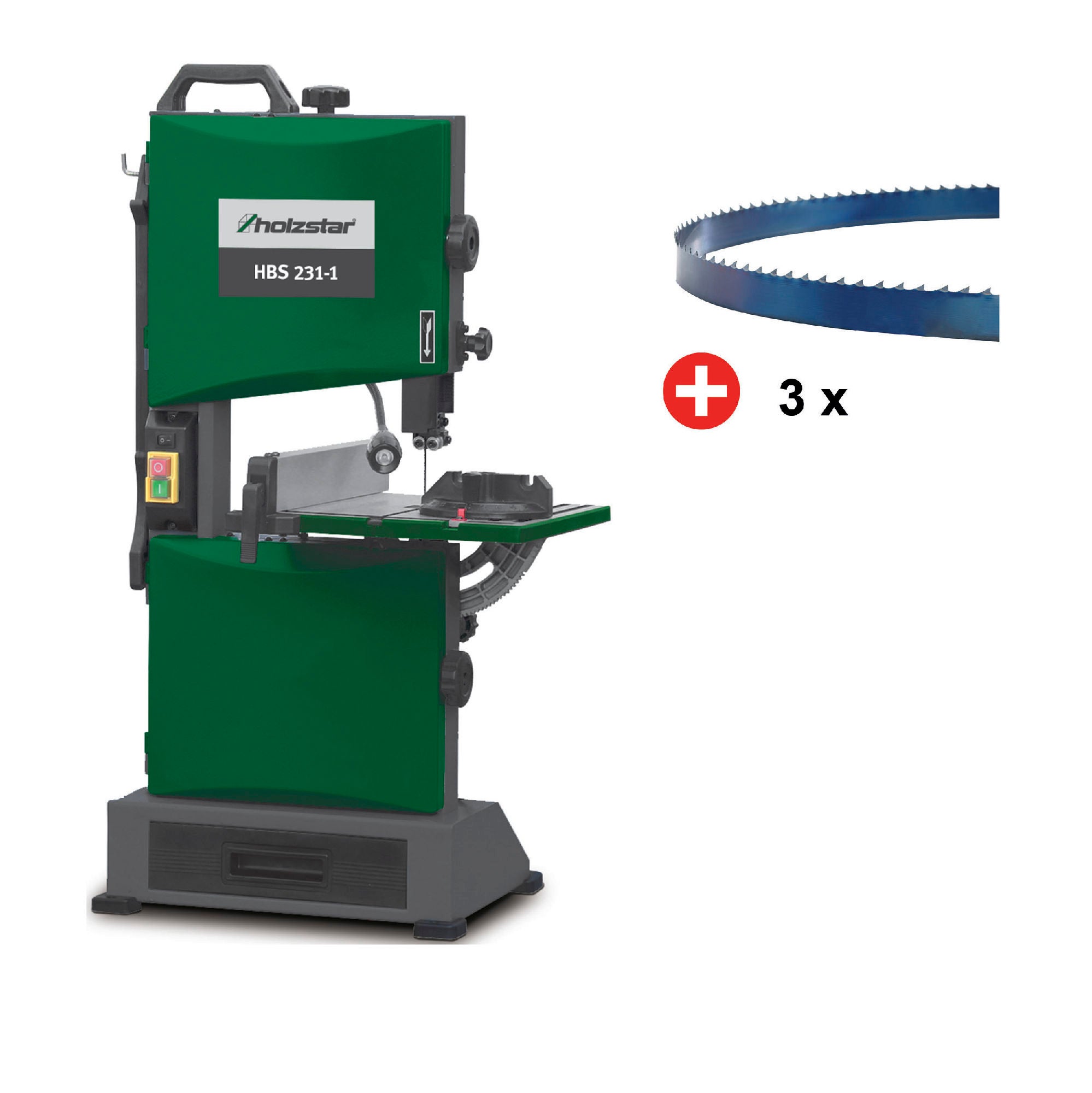 Pack scie à ruban verticale bois HBS231-1 avec 4 lames de scie Holzstar ...