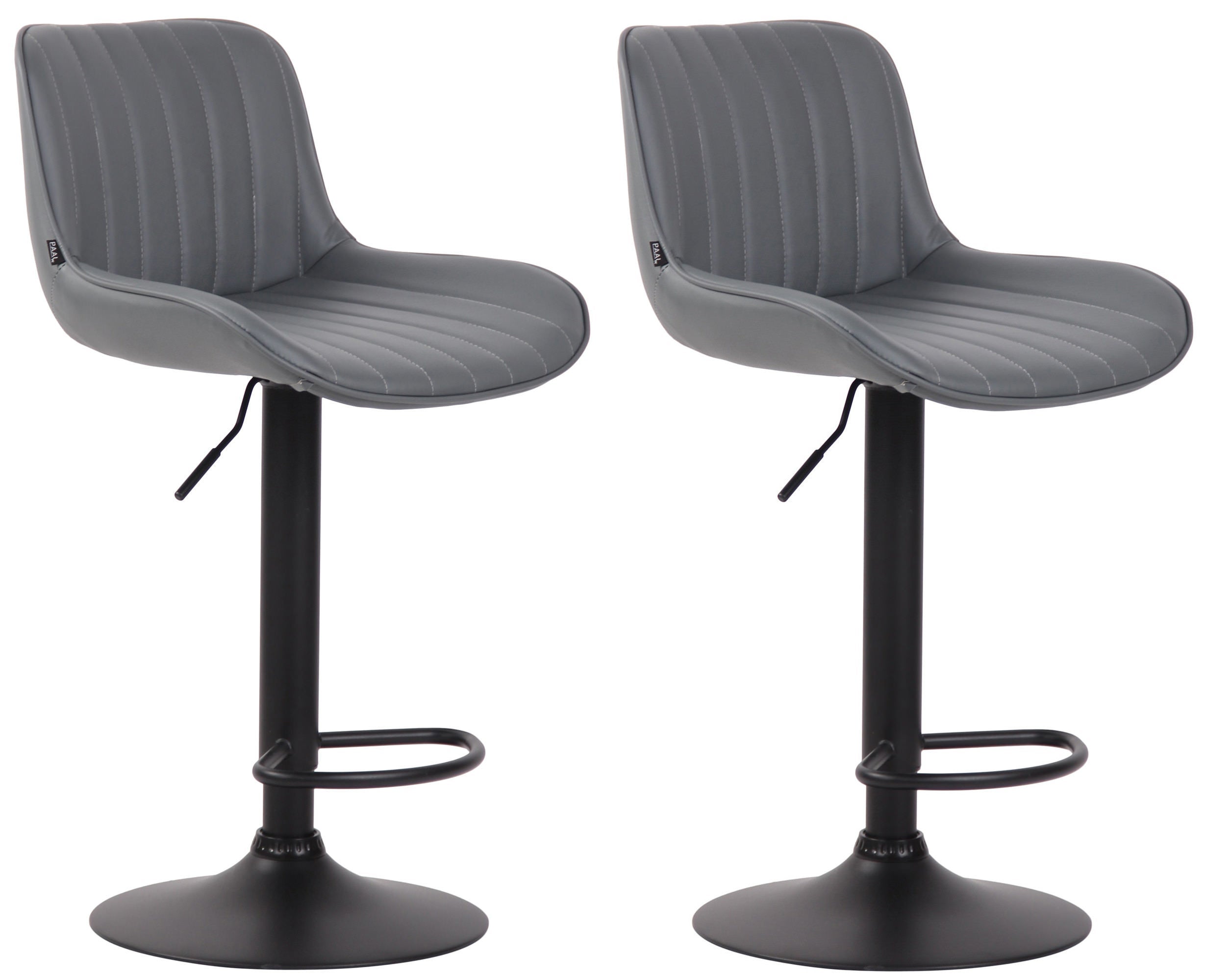Lot de 2 tabourets de bar chaises hautes en PVC gris coutures ...