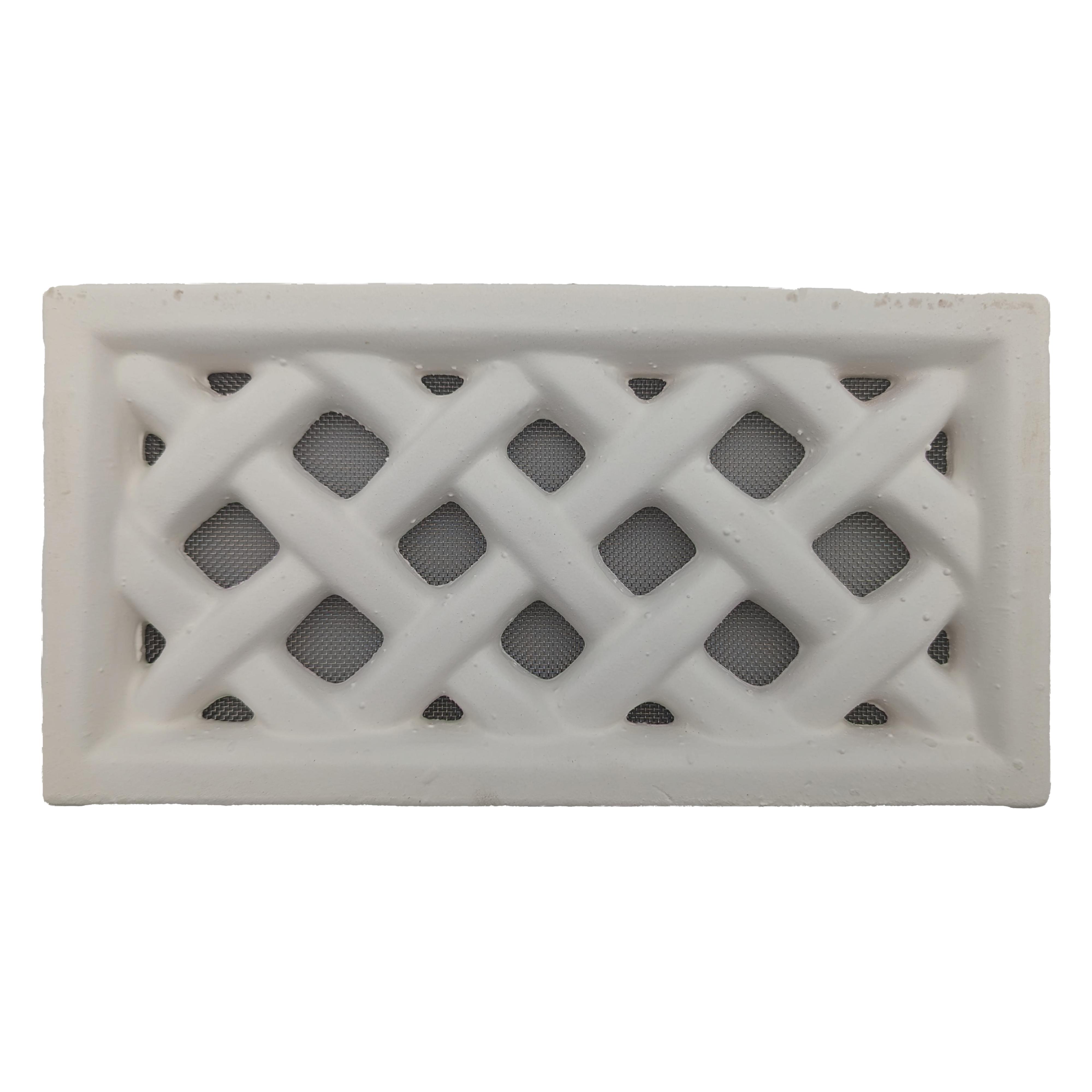 Grille d’aération Claustra terre cuite blanche - 13x24 cm | Leroy Merlin