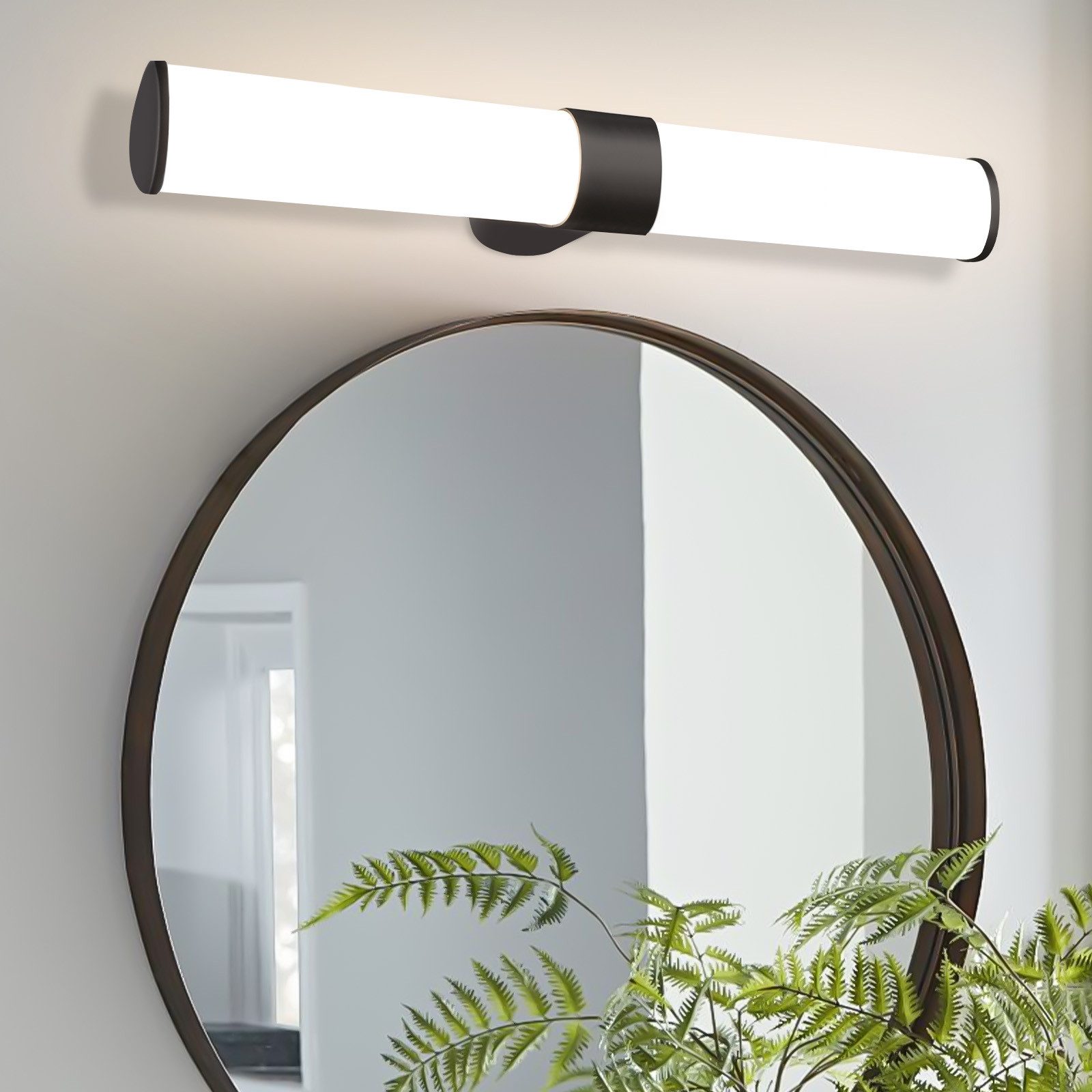 NETTLIFE Lampe de miroir LED noir 8WIP44 blanc neutre 4000K | Leroy Merlin