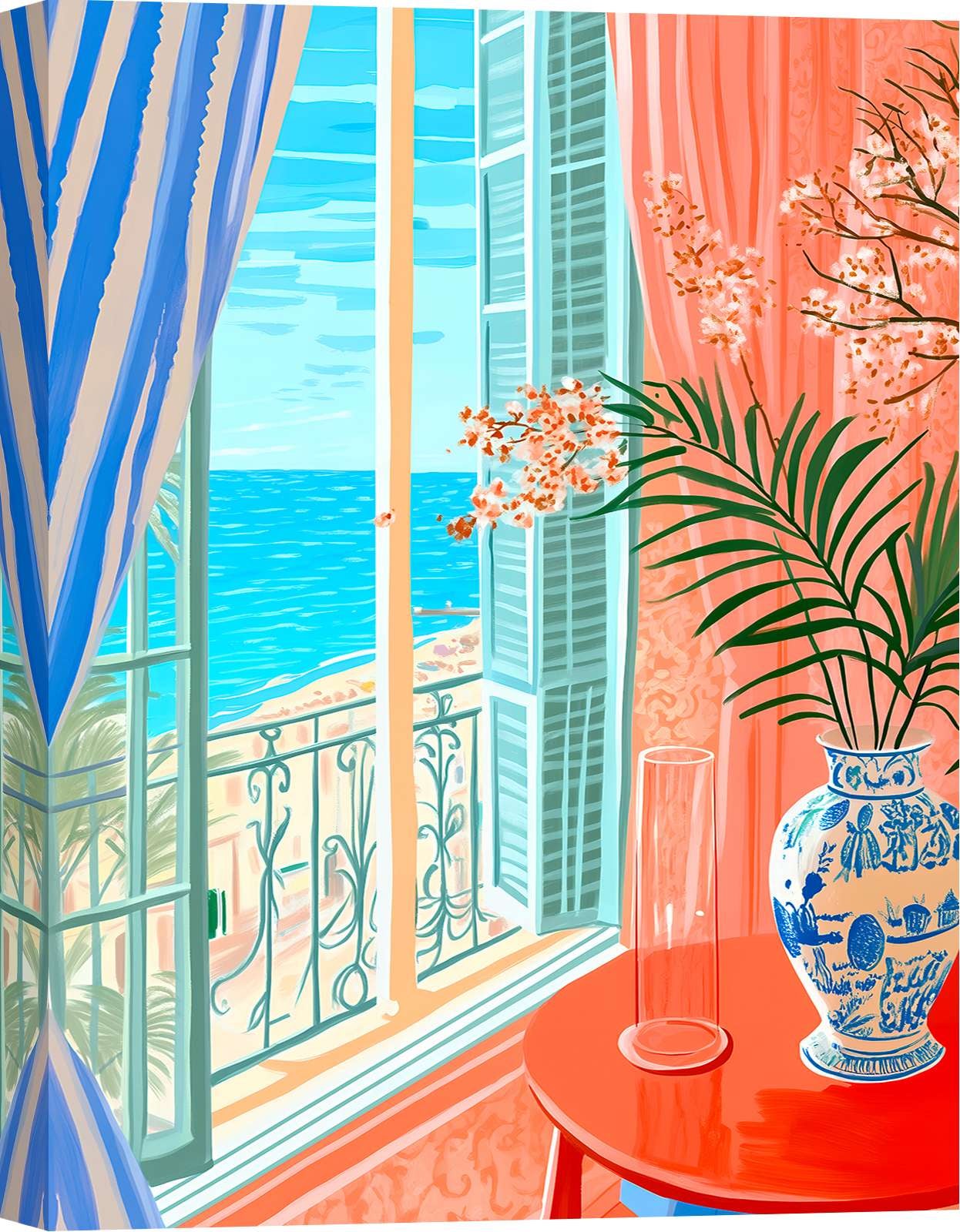 Tableau avec fenêtre sur la mer - impression sur toile - Hernan Navarro ...