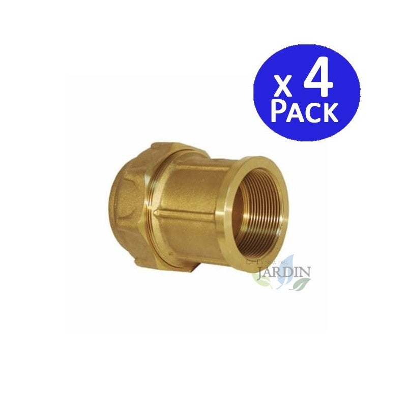 Lot de 4 Raccord compression taraudé laiton 63 mm x 2'' femelle| Accessoire en laiton certifié ...