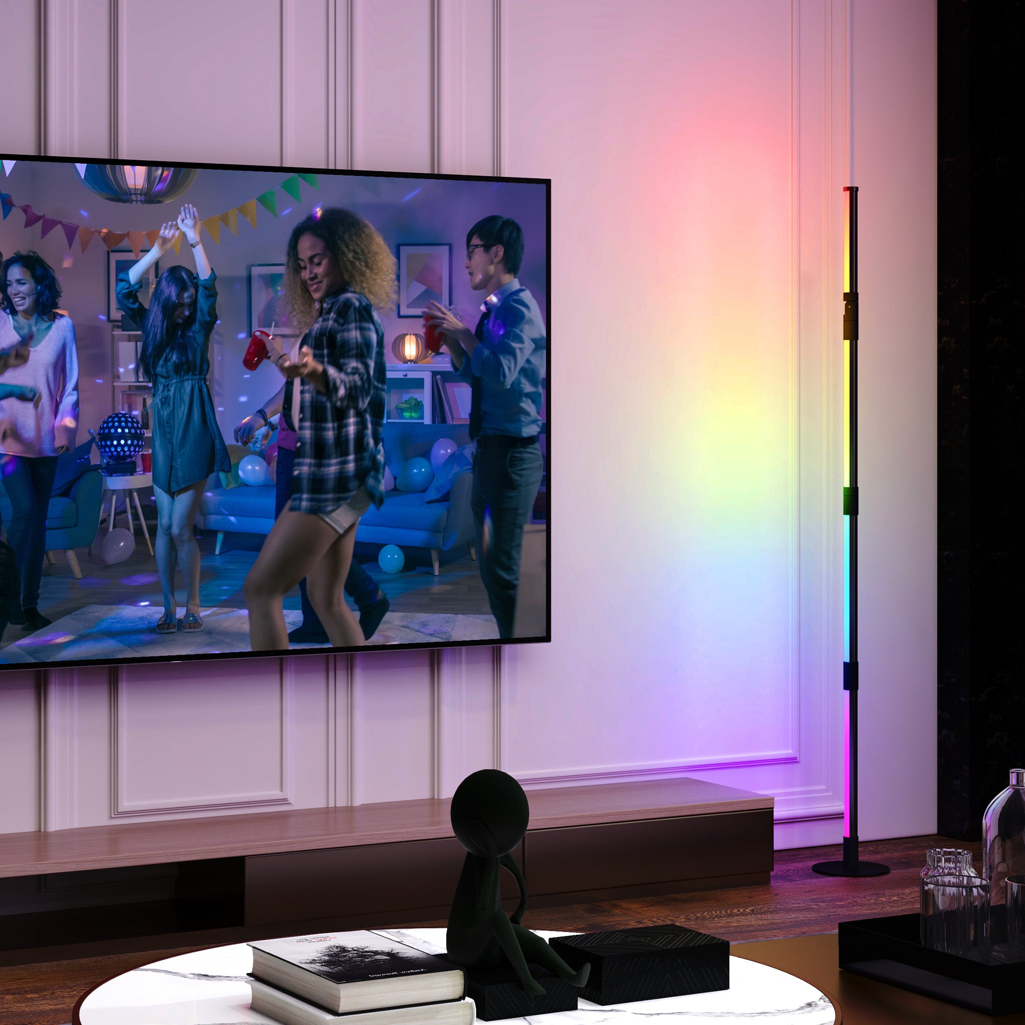 Lámpara de pie LED para salón, lámpara de pie con mando a distancia ...