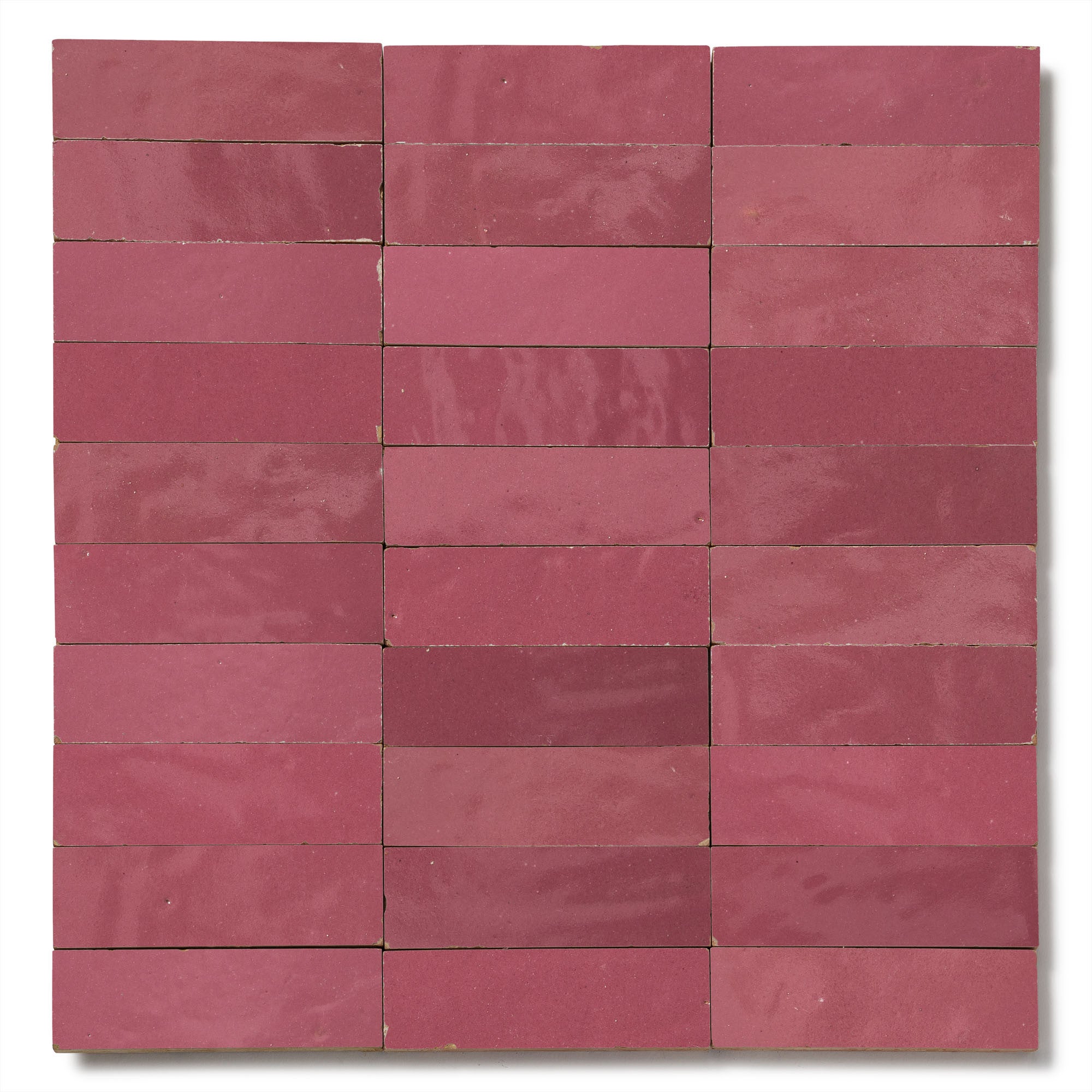 Zellige Marocain Artisanal Véritable - Rose Ancien 3x10 cm - Carrelage ...