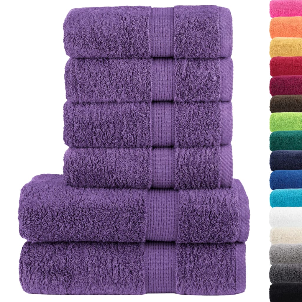 Juego de toallas premium SOLUND 6 unidades morado 600 gsm - COMFORTXL ...