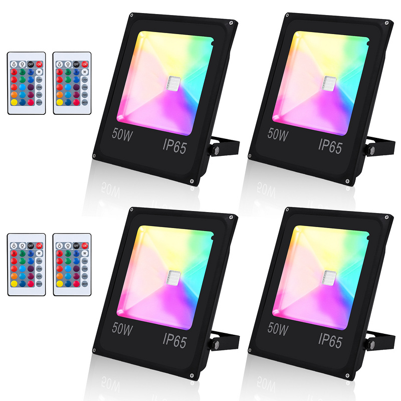 Foco LED 4x RGB con mando a distancia en aluminio fundido a presión ...