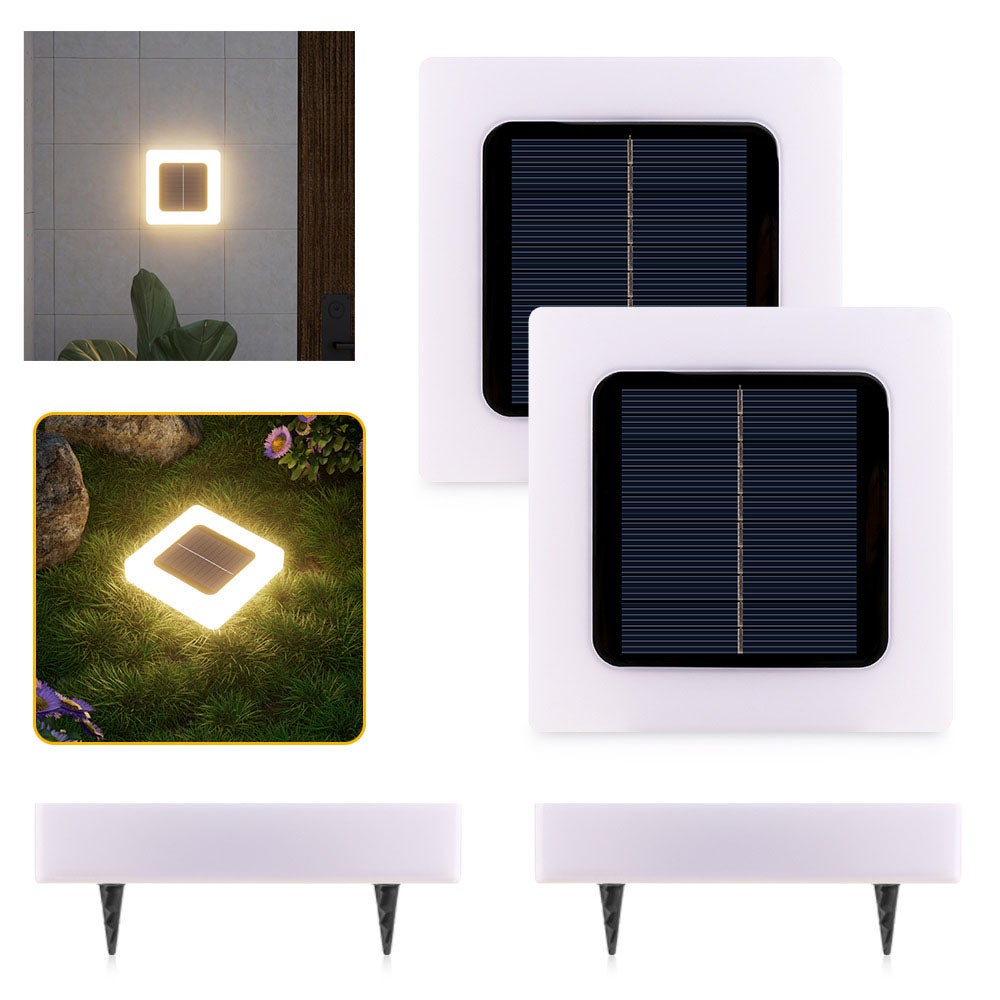 Pack de 4 luces solares cuadradas para exteriores, luces solares ...