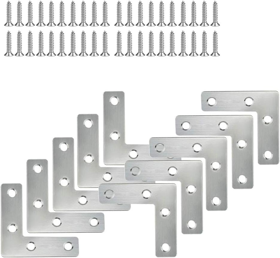 Lot de 10 équerres d'angle en acier inoxydable, fixations pour meubles ...