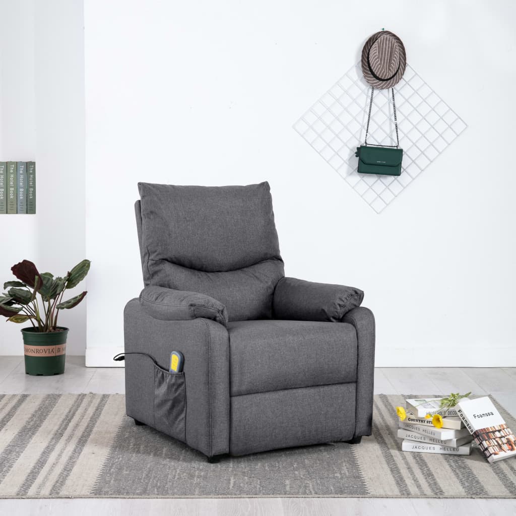 Fauteuil inclinable de massage Gris foncé Tissu 10 | Leroy Merlin