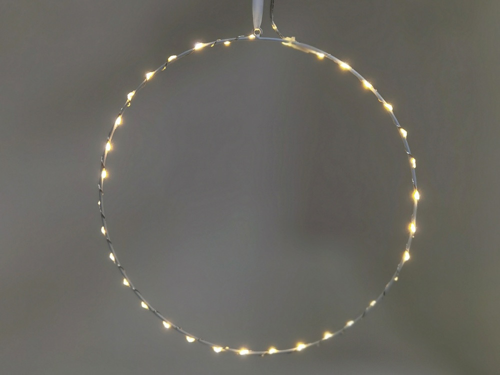 Décor lumineux LED, Cercle D.30cm, 34 micro LED blanc chaud, transfo et ...
