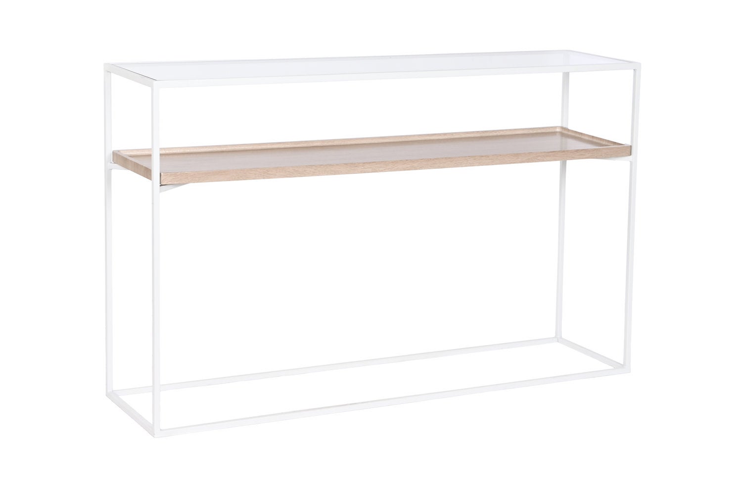 Console Métal Verre 120x30x75 Blanc | Leroy Merlin