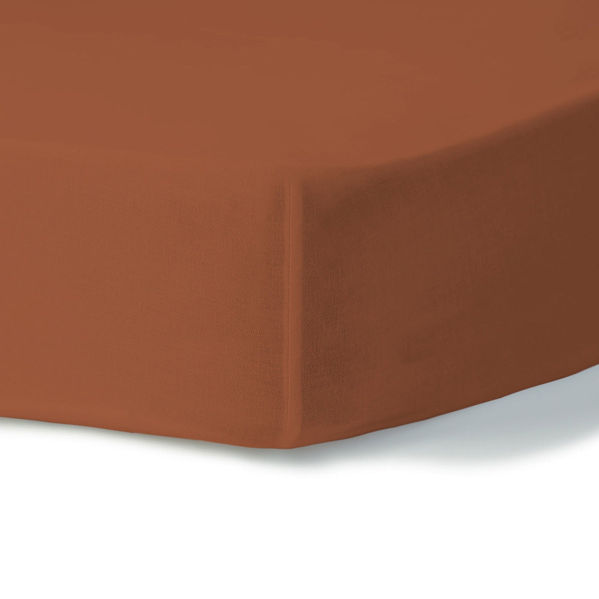 Drap housse 140x200x30 percale de coton rouge toscane | Leroy Merlin