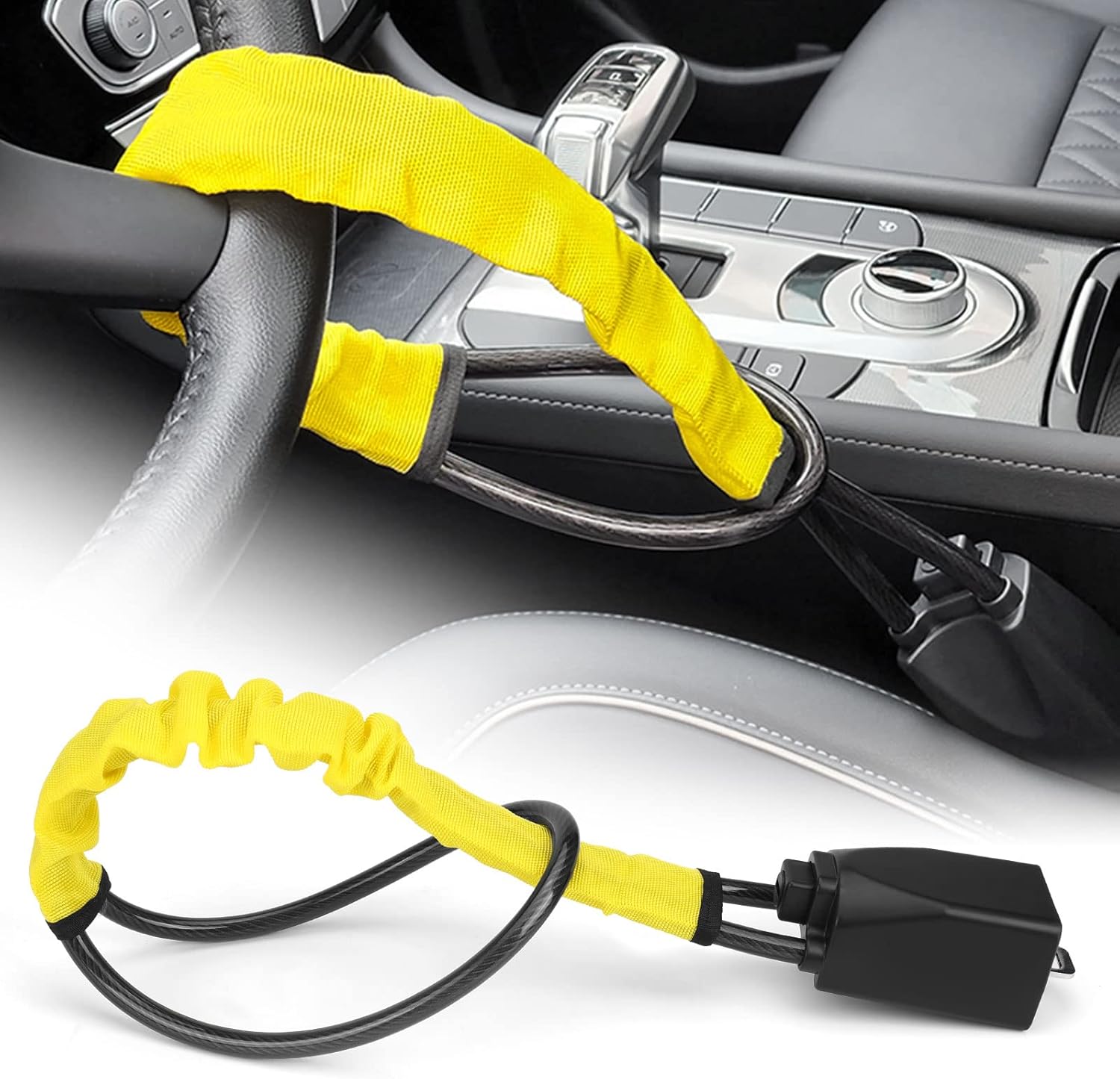 Antivol Volant Voiture – Serrure Universelle Robuste avec 2 Clés ...