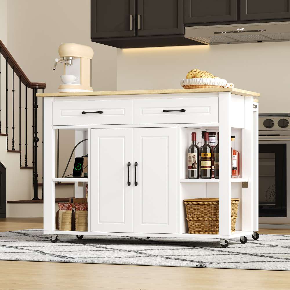 Isla de cocina multifuncional extensible con encimera deslizante ...