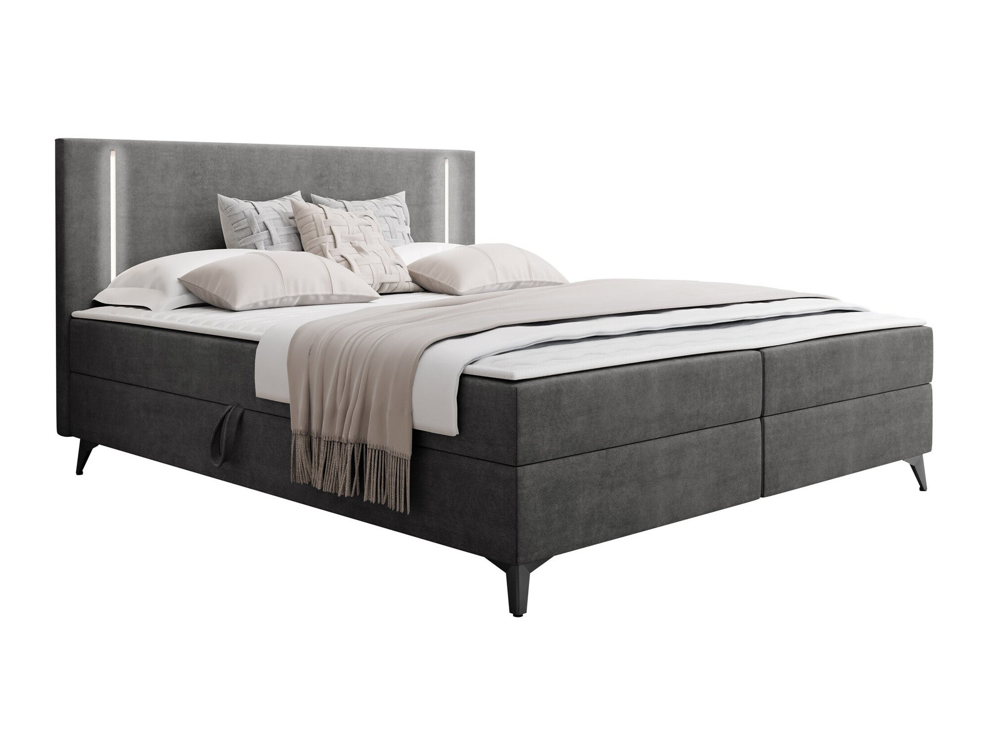 Letto continentale Memphis 147, Continentale, Doppio, Grigio, 140x200 ...