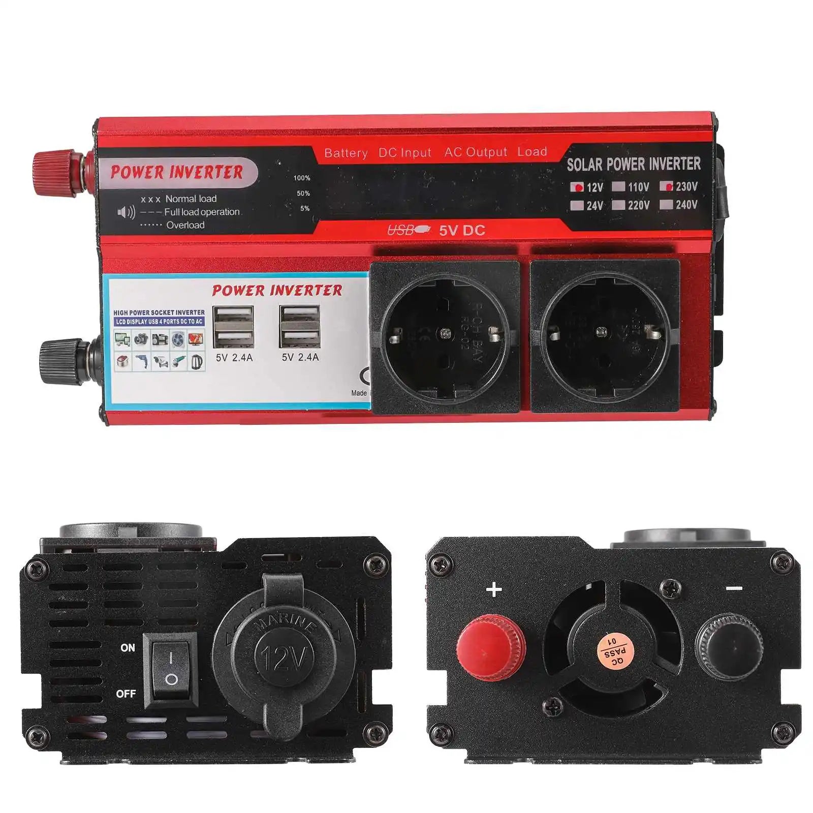 NICOLA Lot de 4 convertisseurs pur sinus 4000W 12V vers 220V AC ...
