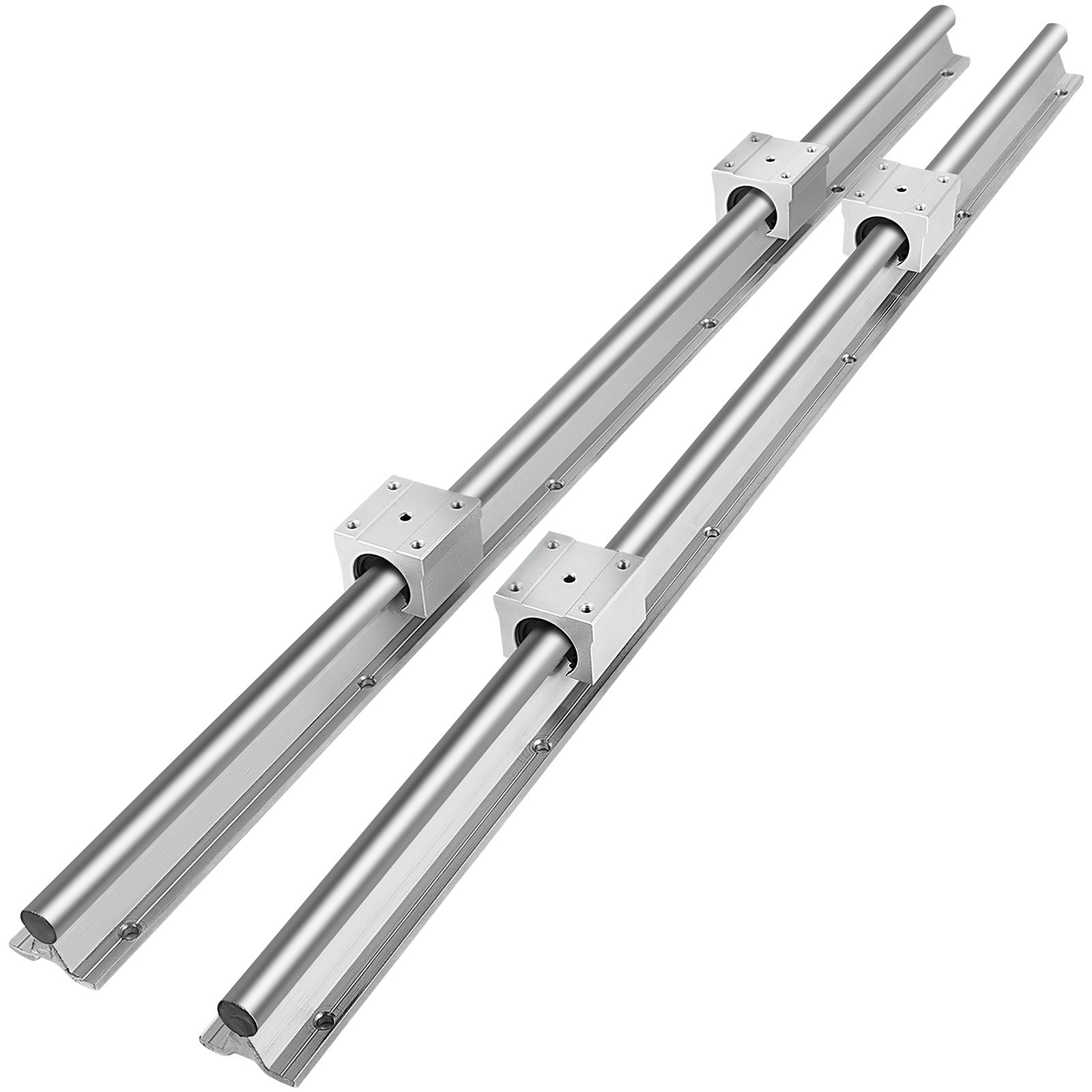 VEVOR Miniature Rail Lineaire Guide SBR16-600 mm, 4 Blocs de Roulement ...