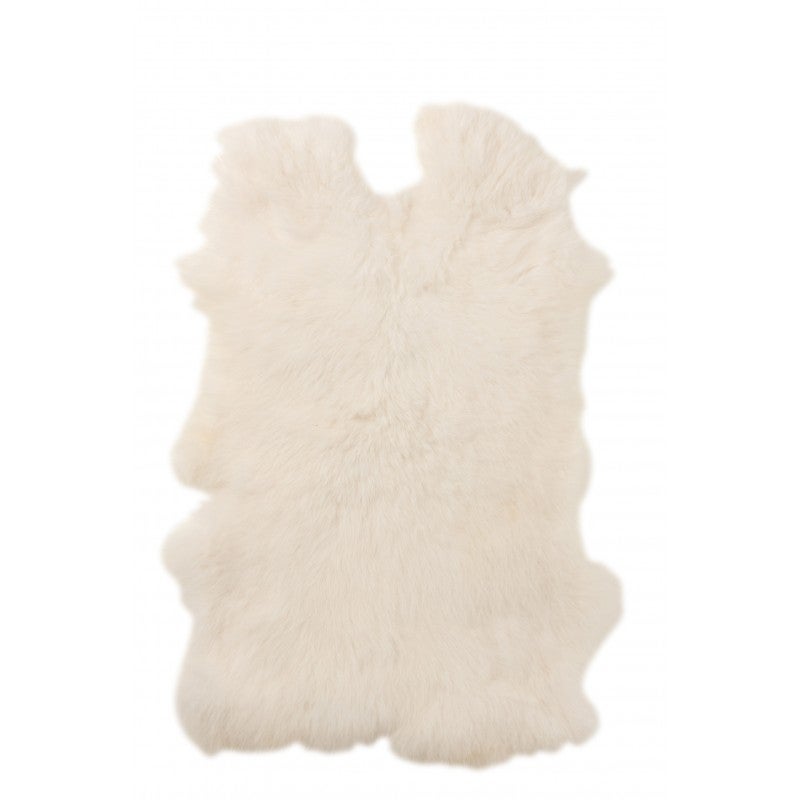 Peau de lapin en fourrure blanc 54x31x2 cm | Leroy Merlin