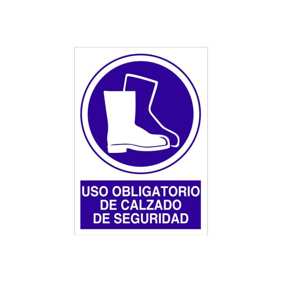 Señal que indica Uso obligatorio calzado seguridad Adhesivo 210X148 mm ...