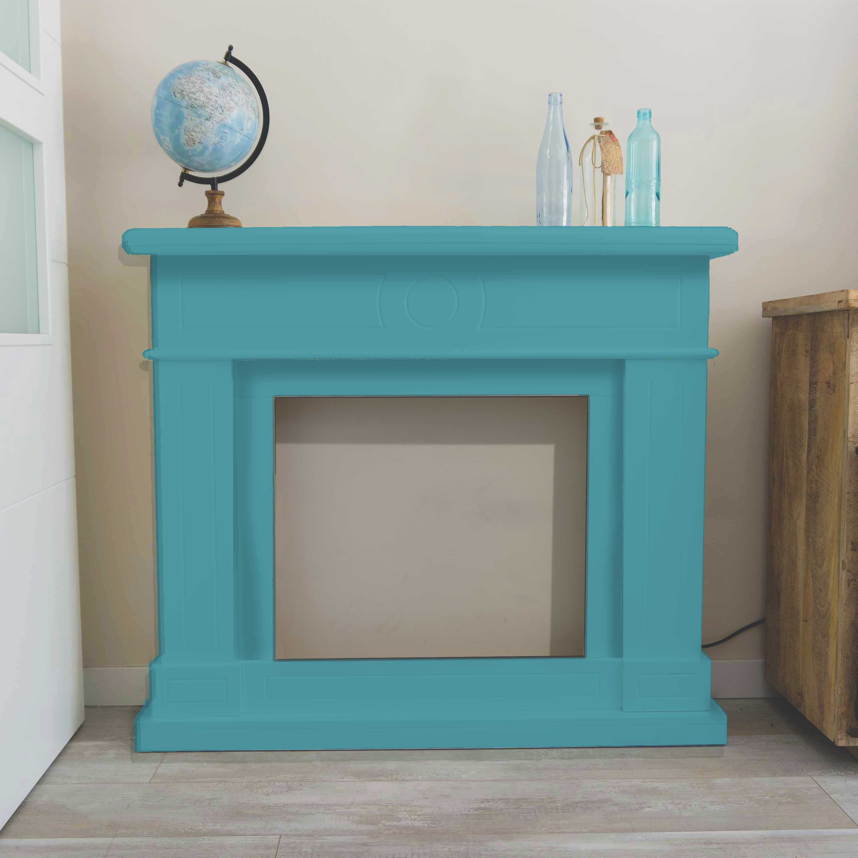 Marco de chimenea Mpc Lipari Azul Turquesa para chimenea eléctrica ...