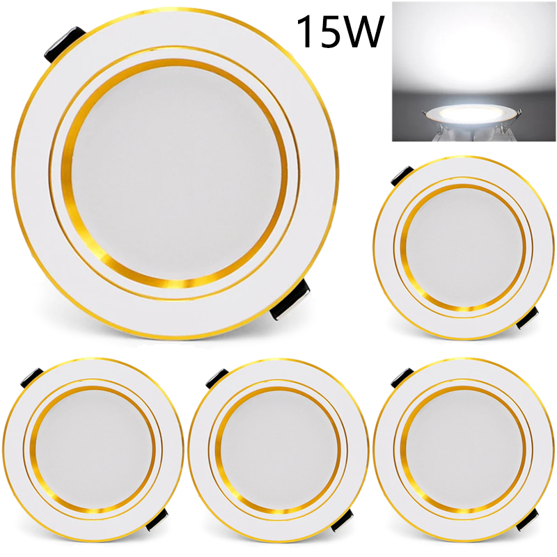 Juego de 4 luces LED empotrables de techo, focos empotrables LED de 15 W, focos de techo LED ...