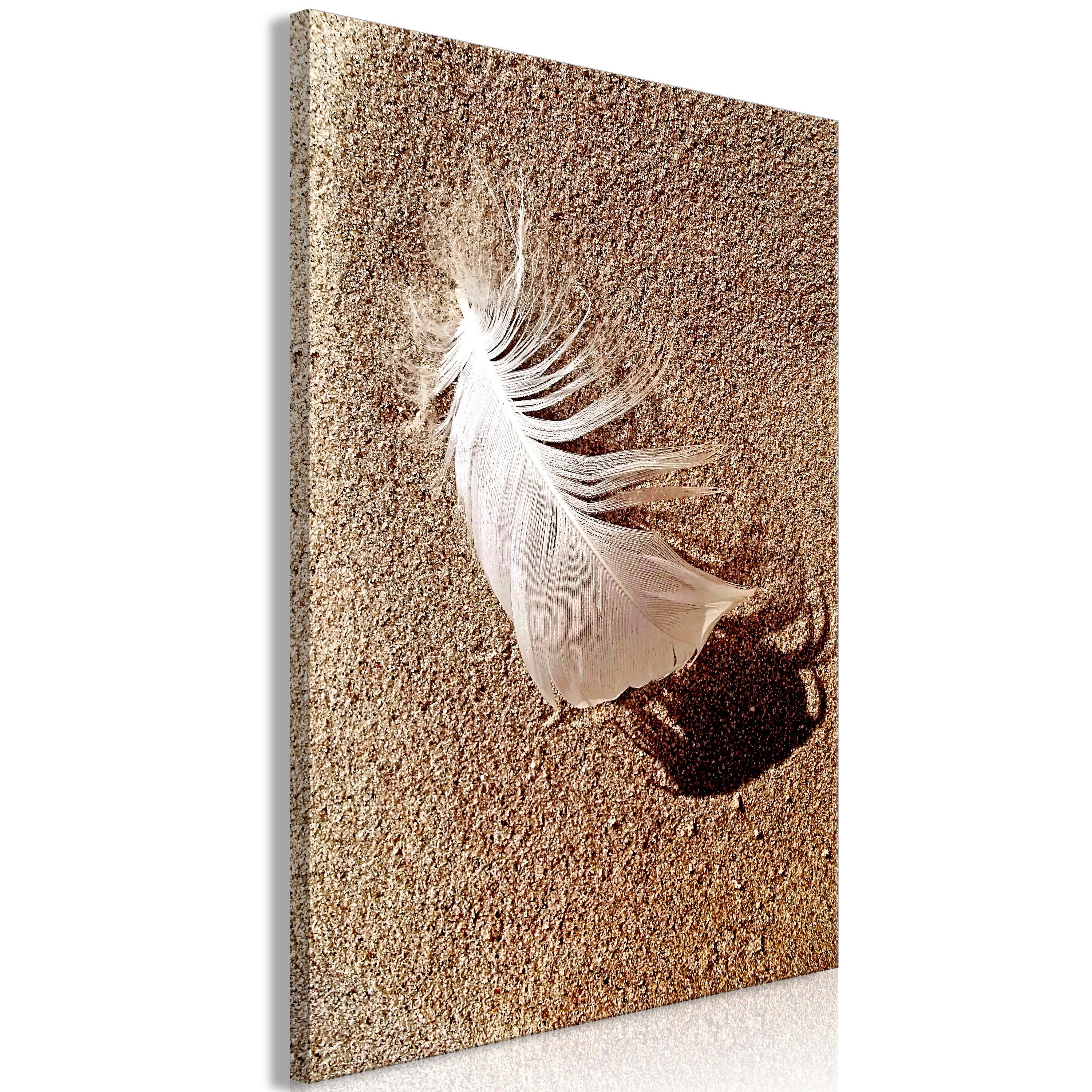 Tableau - Feather on the Sand (1 Part) Vertical [20x30] | Leroy Merlin