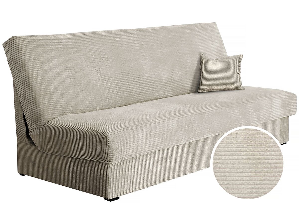 Canapé Clic clac en velours côtelé "Adela" - 3 places - Beige | Leroy ...