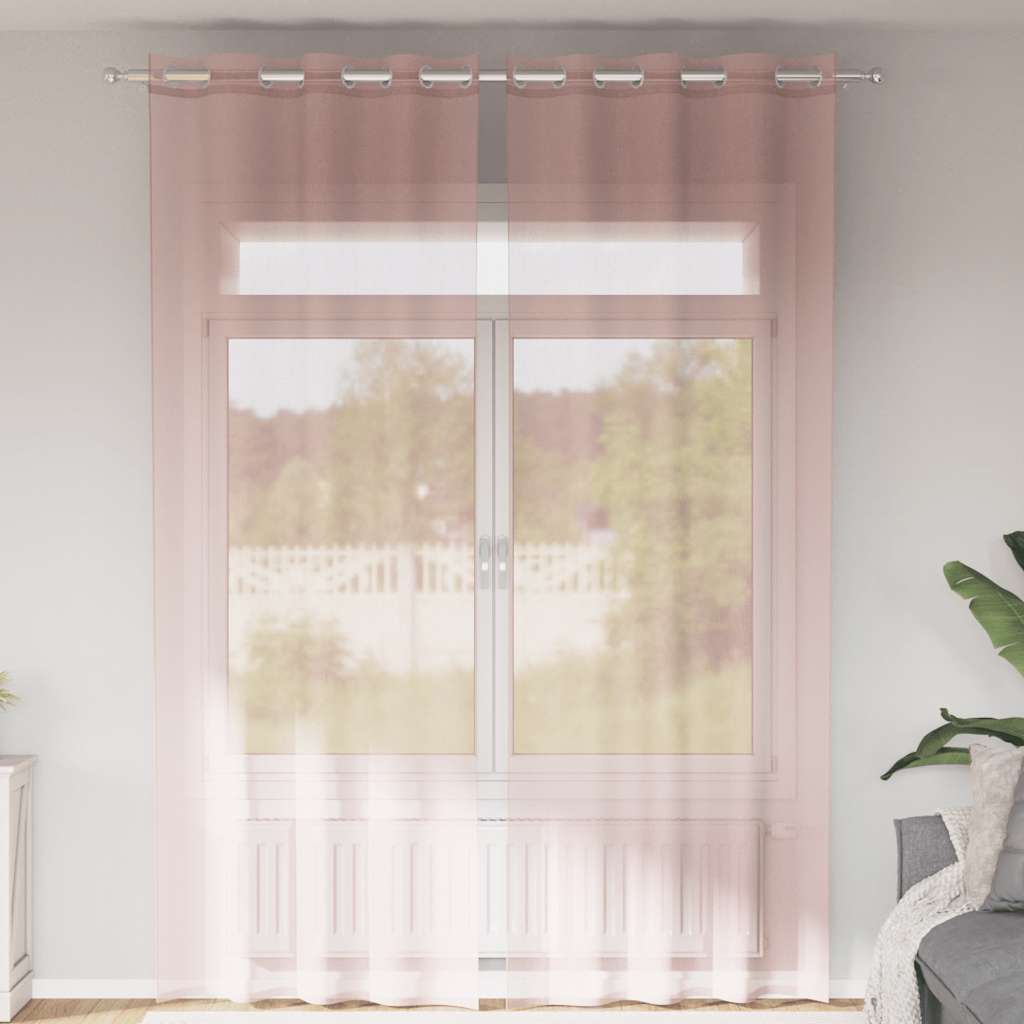Rideaux en voile avec œillets 2 pcs rose clair 140x260 cm | Leroy Merlin