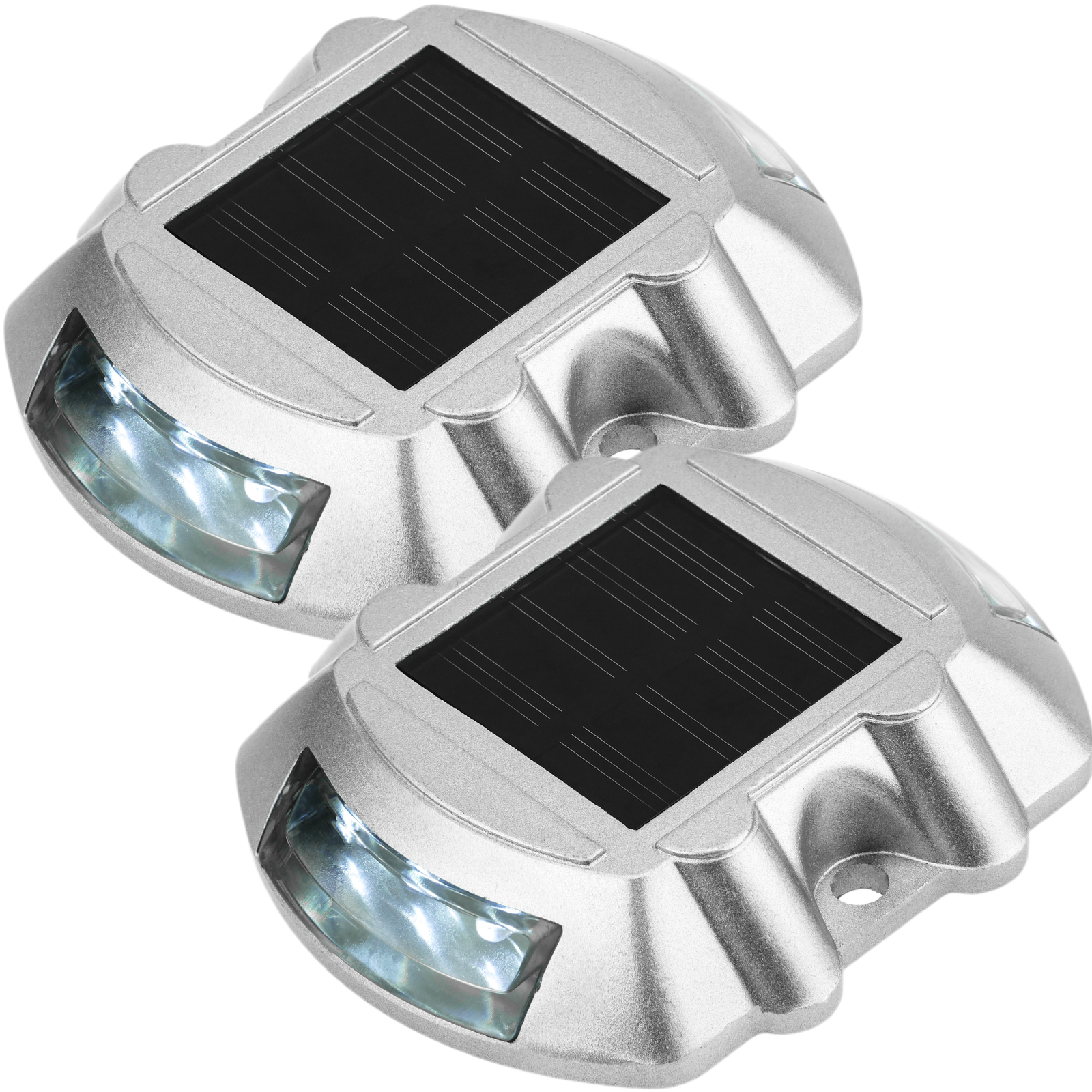 Plot routier solaire LED de signalisation 108x95x22mm aluminium 2-pack ...