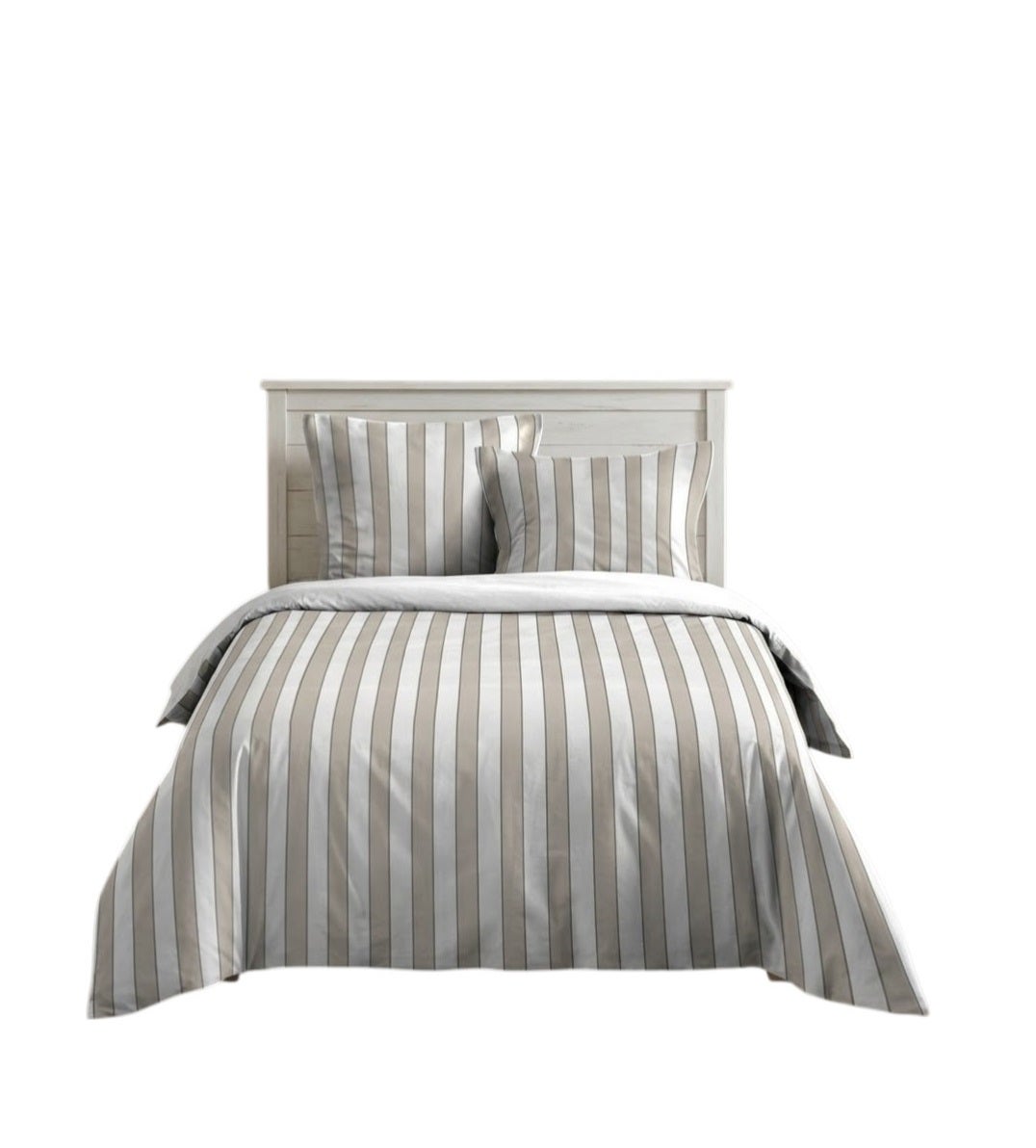 Parure de lit 220 x 240 cm Armel rayée beige | Leroy Merlin