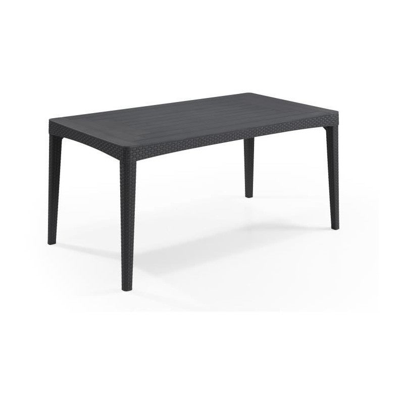 Table de jardin plateau latte - Dimensions : 160x90x74 cm - structure ...