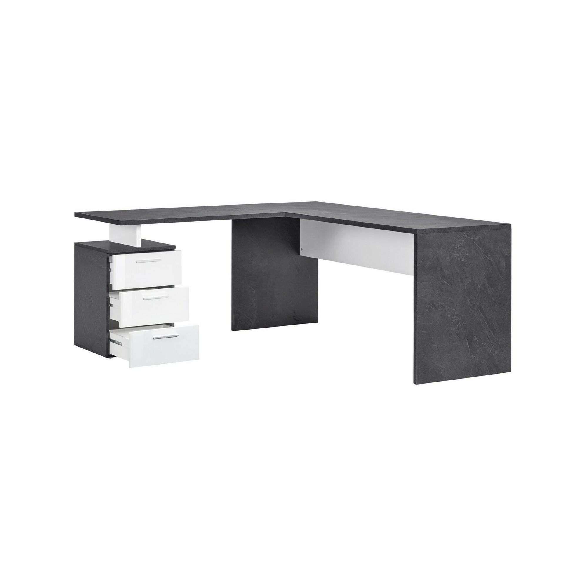 Escritorio Made in Italy, Angular Modular, 3 Cajones, 180x60x75h cm ...