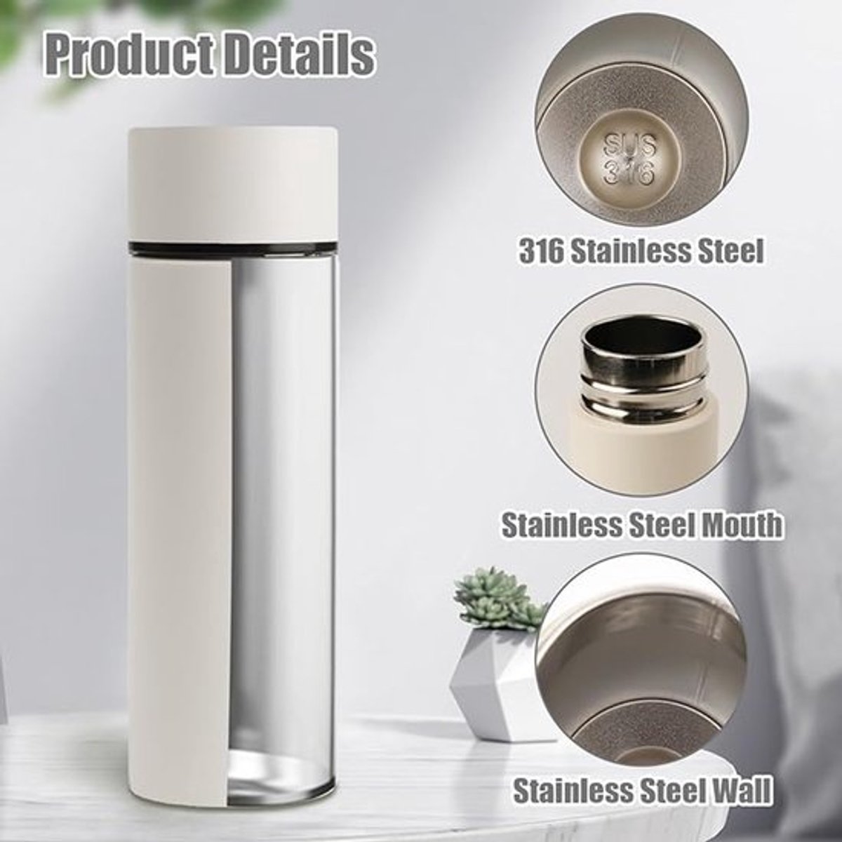 Termo pequeño, botella de agua de 150 ml, mini termo para café ...